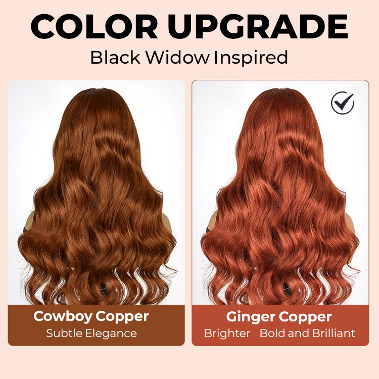 Copper Color Hair Wig Straight & Body Wave Colored Lace Wigs Human Hair ...