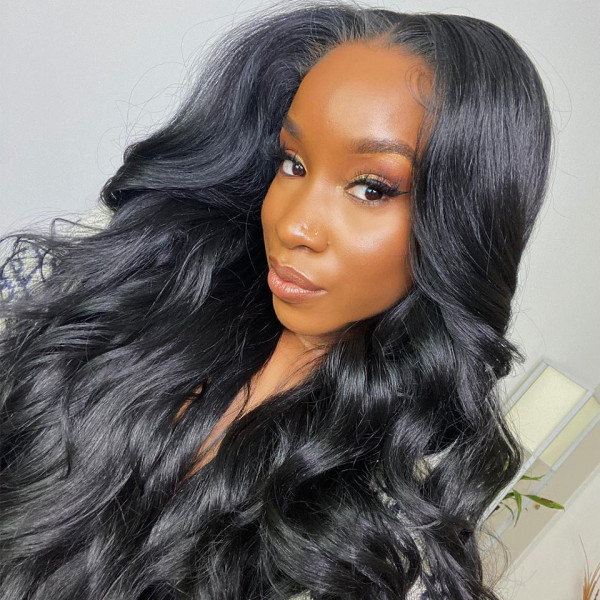 Body Wave Hair LY Frontal Wig Invisible Knots Glueless Lace Wigs ...