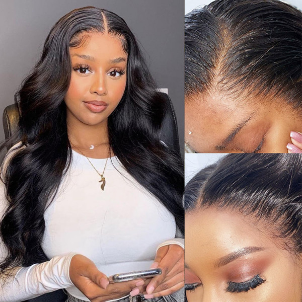 Body Wave Hair LY Frontal Wig Invisible Knots Glueless Lace Wigs ...