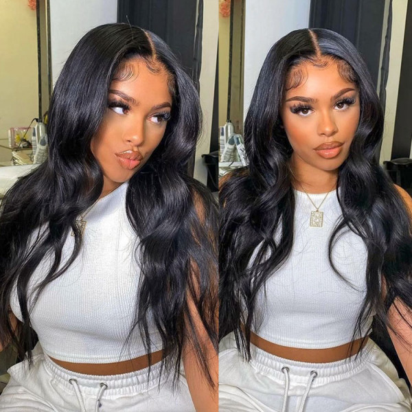 Body Wave Hair LY Frontal Wig Invisible Knots Glueless Lace Wigs ...