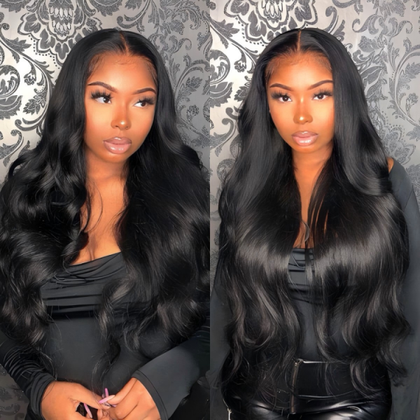 Body Wave Hair LY Frontal Wig Invisible Knots Glueless Lace Wigs ...