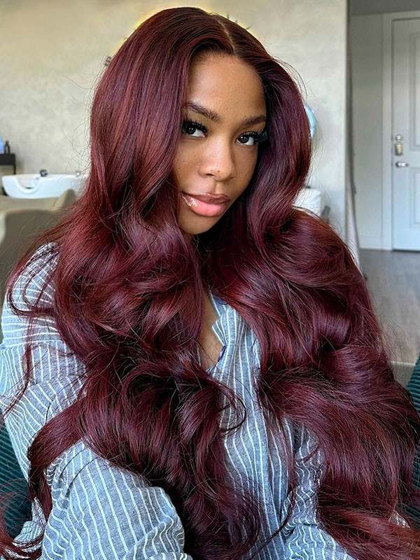 Premium Cherry Cola Red Hair Trendy Colored Human Hair Wigs -Alipearl Hair