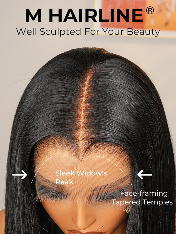 Heart-shaped M Hairline Straight Hair 13x6 HD Lace Front Wig Face ...