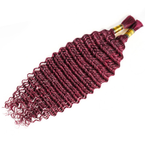 Deep Wave #99J Color Hair Bulk For Braiding Human Hair 100g -Alipearl Hair