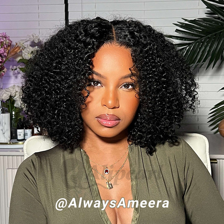 Glueless Curly Wavy 5*5 Lace Closure Wig Short Curly Wigs Express ...