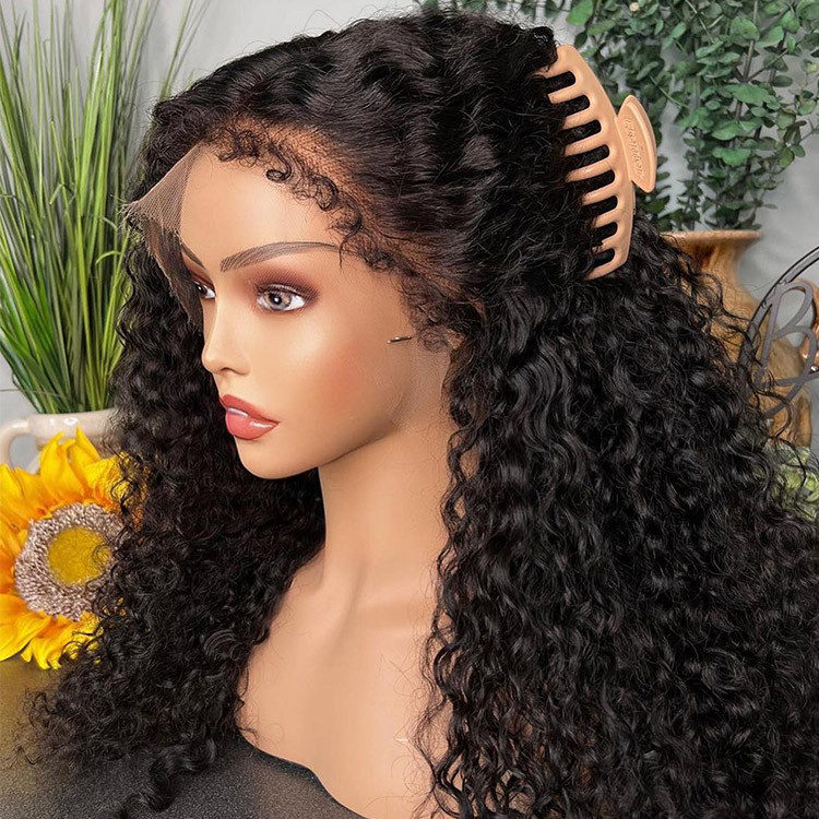 4C Kinky Edges Curly Hair 13x4 Lace Front Wigs With Realistic Hairline ...