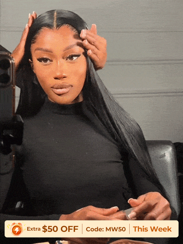 Heart-shaped M Hairline Straight Hair 13x6 HD Lace Front Wig Face ...