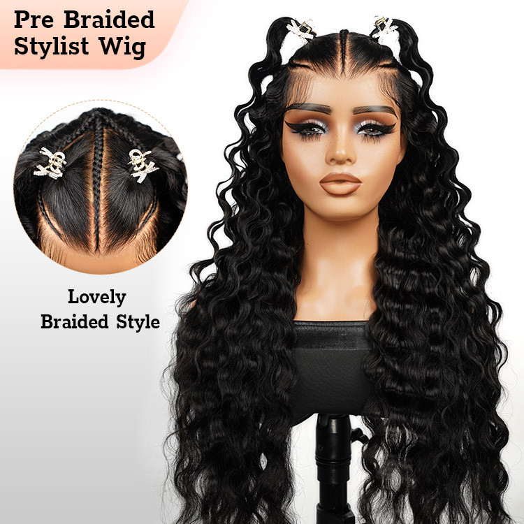 Crimp Wavy Glueless Human Hair Wigs Pre-Styled 6x8 HD Lace Wigs On Sale ...