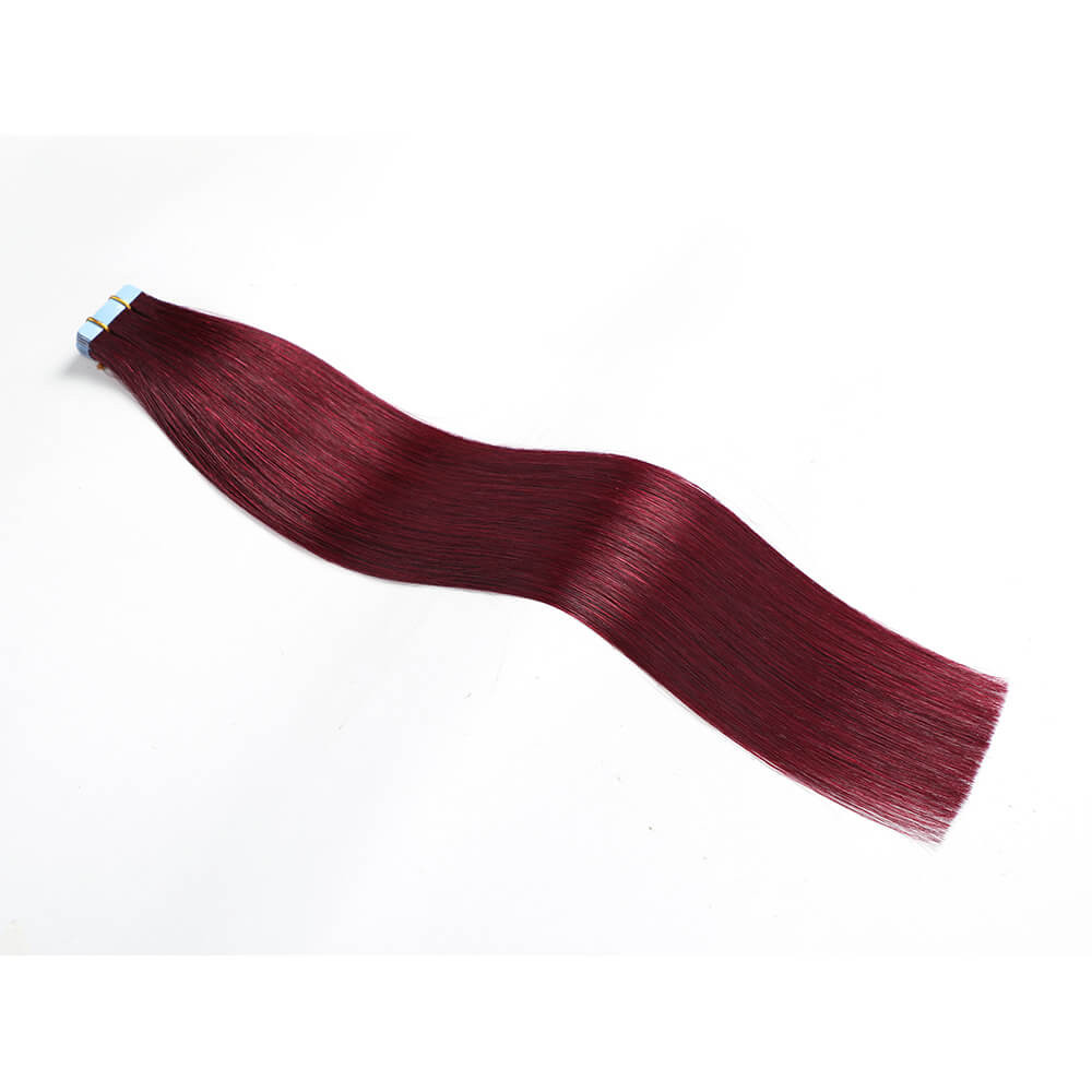 99j Color Tape In Extensions Adhesive Invisible Burgundy Human Hair ...