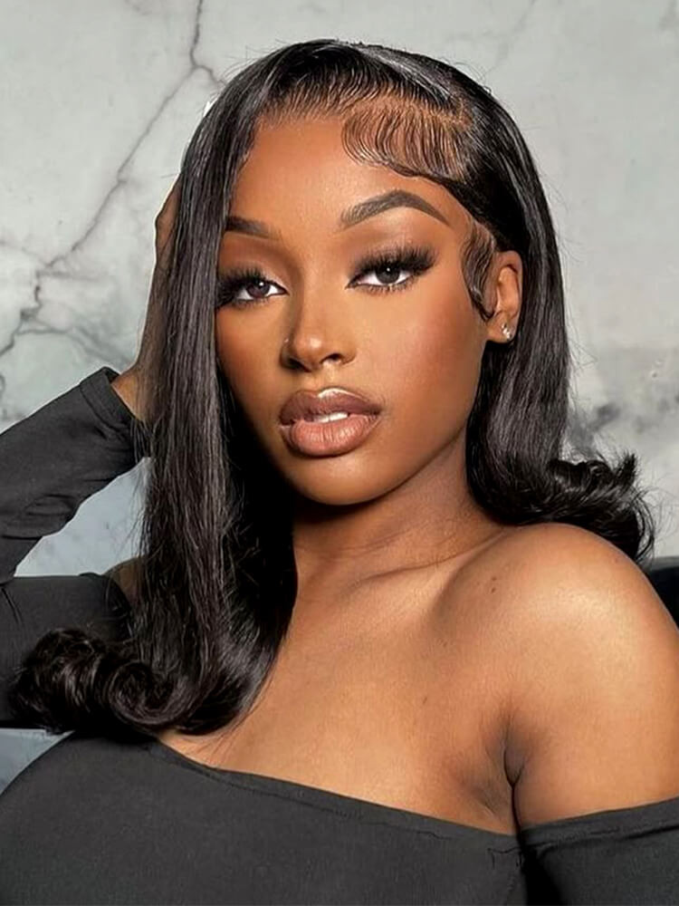 Flipped Out Bob Pre-plucked Hairline Transparent Lace Frontal Wig ...