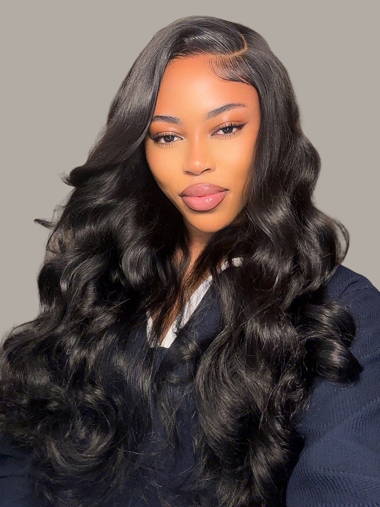 Glueless Side Part 5*5 HD Lace Closure Wigs 250%density Body Wave Hair ...