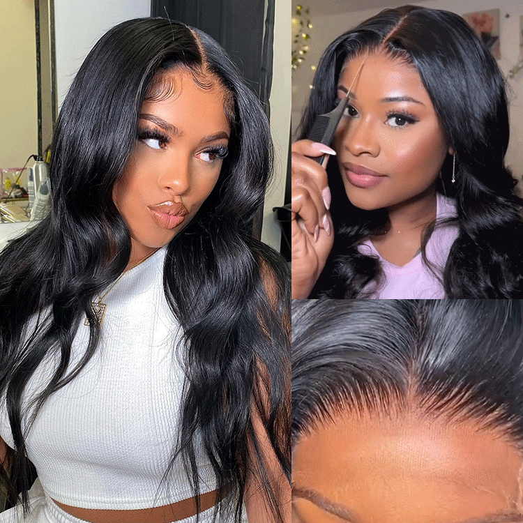 Glueless Wear And Go Wigs Body Wave Lace Closure Wigs With Pre Cut Lace ...