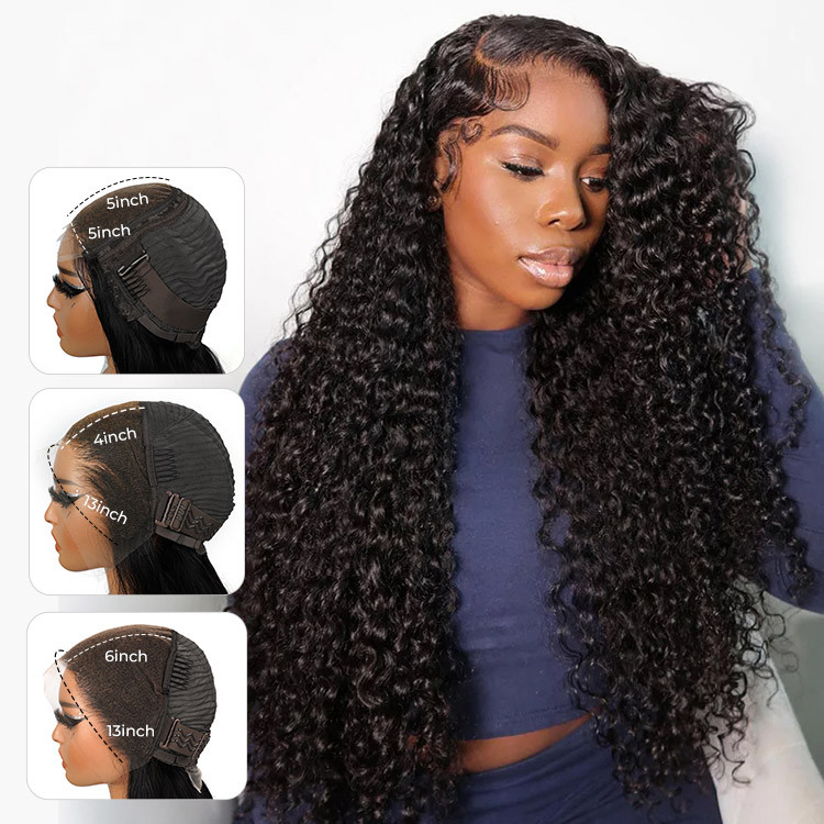 Long Curly Wigs Pre Plucked Human Hair Curly Lace Front Wig -Alipearl Hair