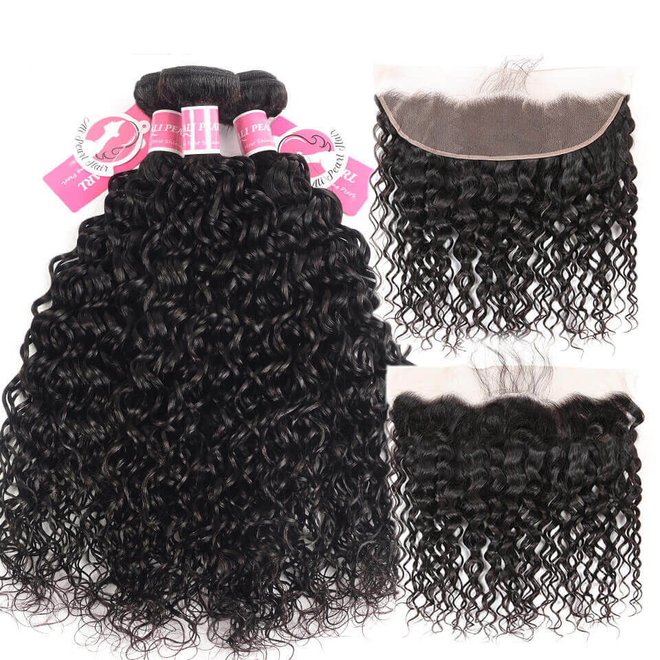 Ali Pearl 3pcs Natural Wave with 13*4 Lace Frontal Indian Hair ...