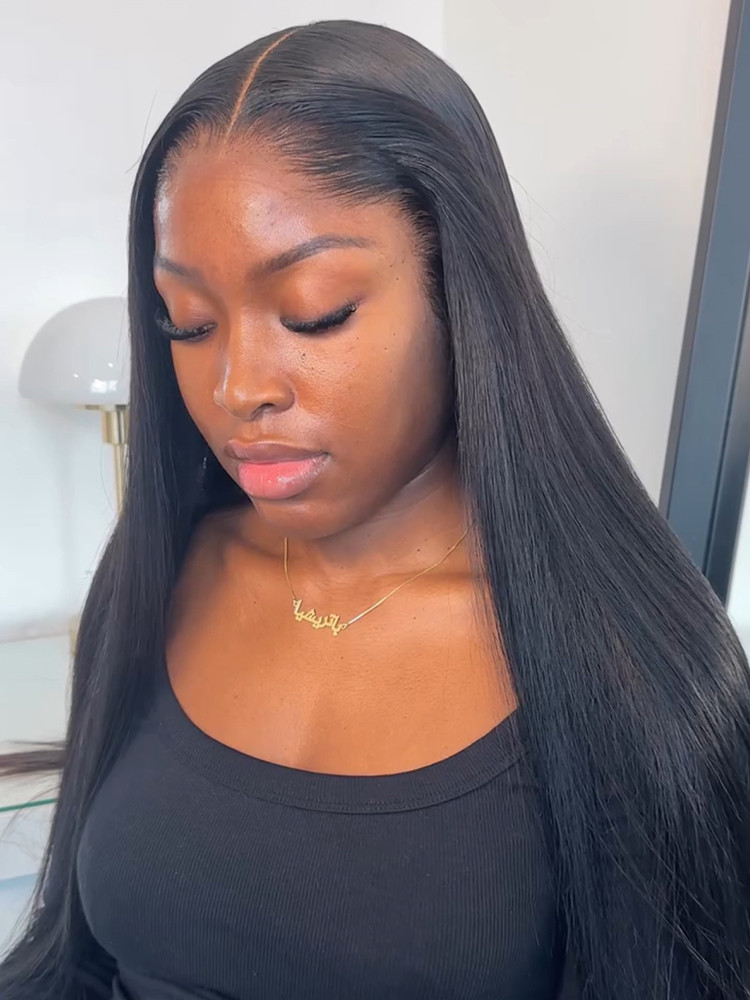 Lagos Widows Peak Hairline Straight HD Lace 7x7 Closure Wigs Human Hair ...