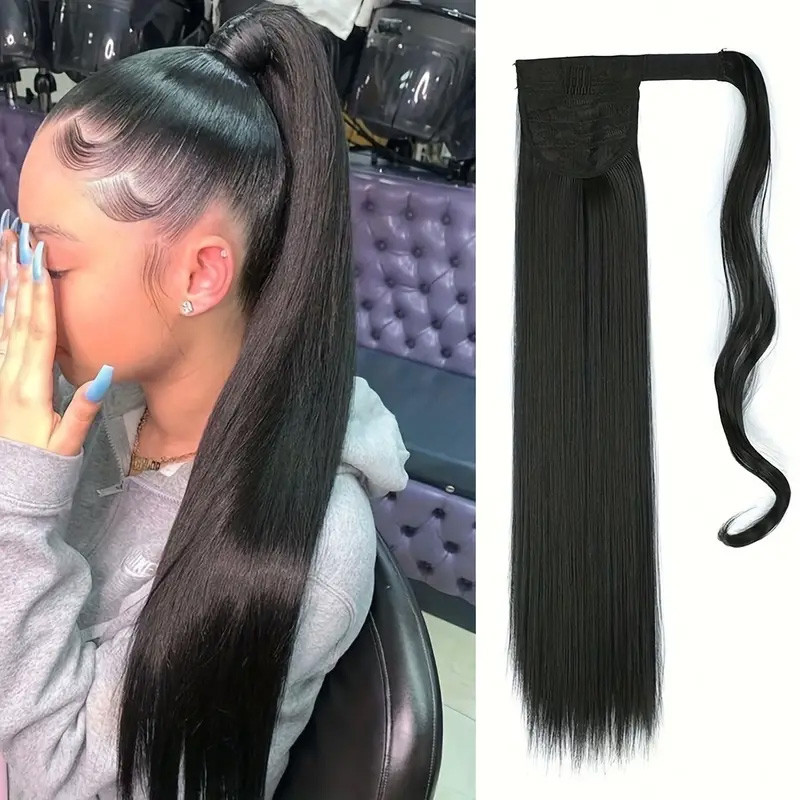 Straight Hair Ponytail Extensions Wrap Around 16-30Inches For Women ...
