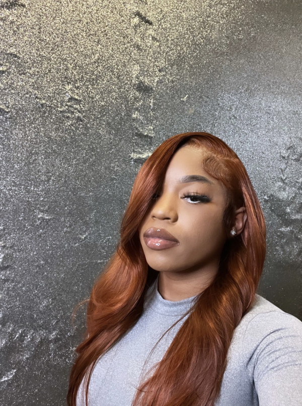 Copper Color Hair Wig Straight & Body Wave Colored Lace Wigs Human Hair ...