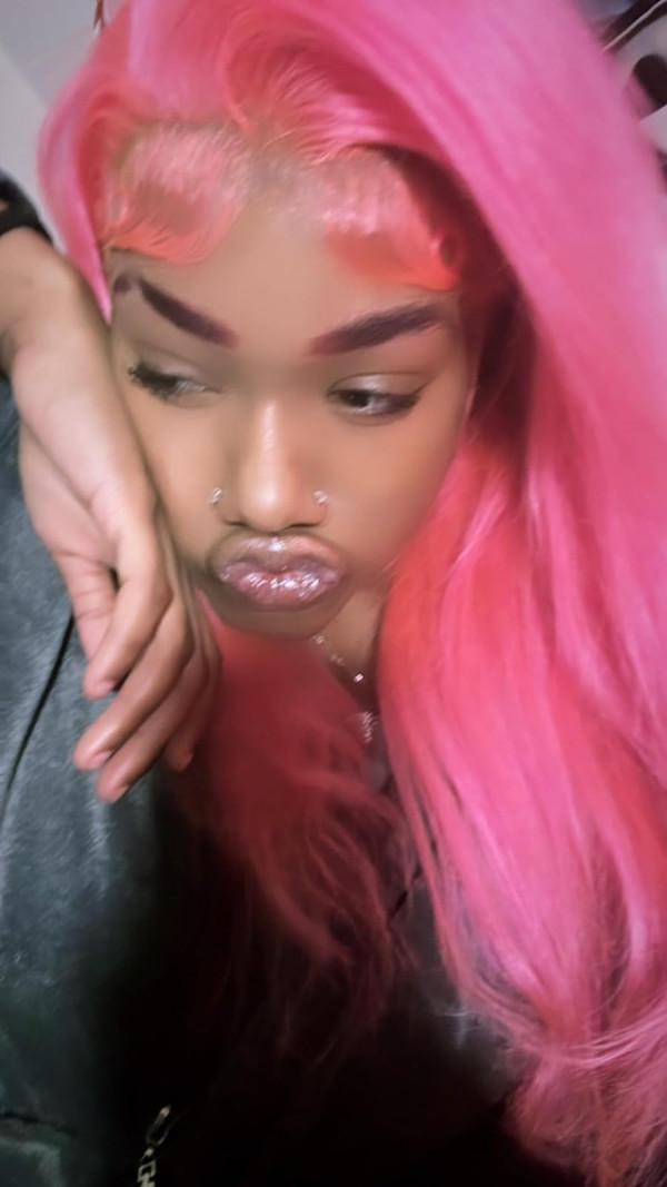 Pink Color Wig Light Pink Hair Body Wave Transparent Lace Wigs ...