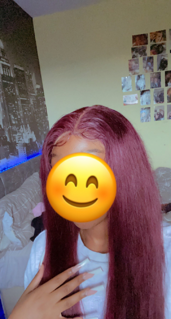 Body Wave Lace Closure With #99J Wine Red Pure Color Human Hair Weft ...