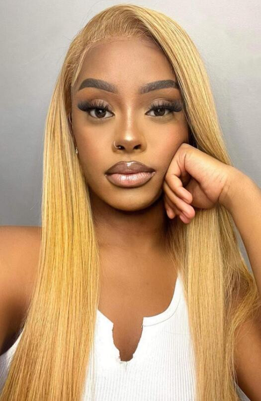 Honey Blonde Lace Front Wig #27 Color Ombre Human Hair Wigs -Alipearl Hair