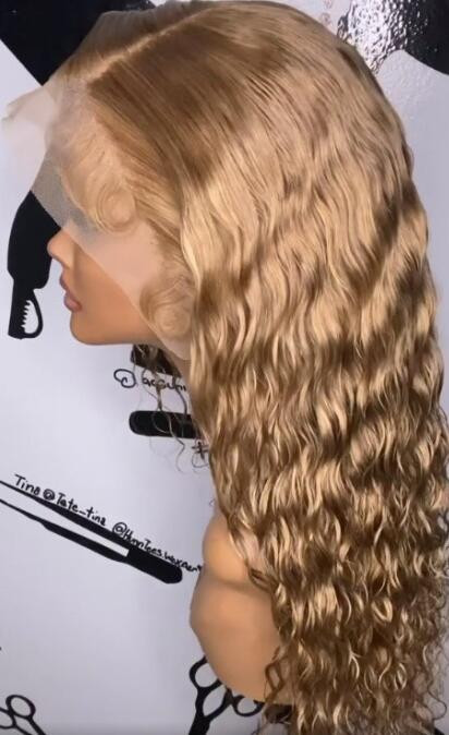 Honey Blonde Lace Front Wig #27 Color Ombre Human Hair Wigs -Alipearl Hair